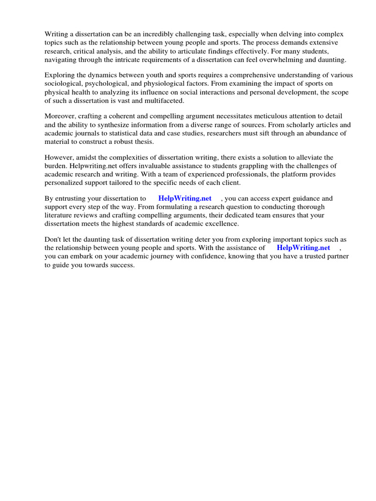 Dissertation Sur Les Jeunes Et Le Sport | PDF | Scribd | Thesis