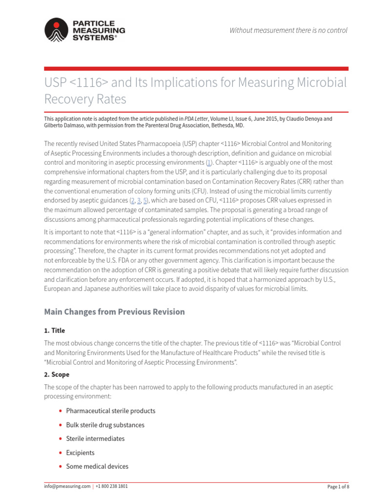 Notes - EM USP 1116 | PDF | Colony Forming Unit