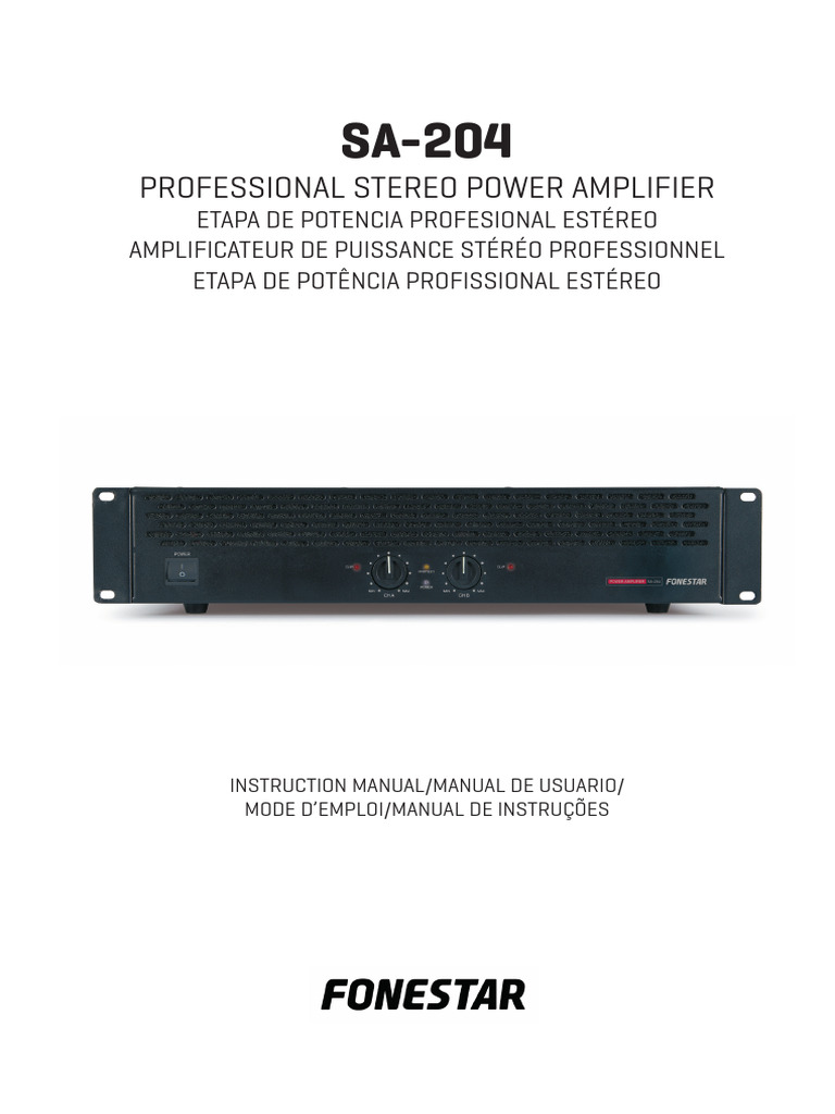 SA-204 MANUAL (EN ES FR PT) A5c 20221117 | PDF | Power Supply ...