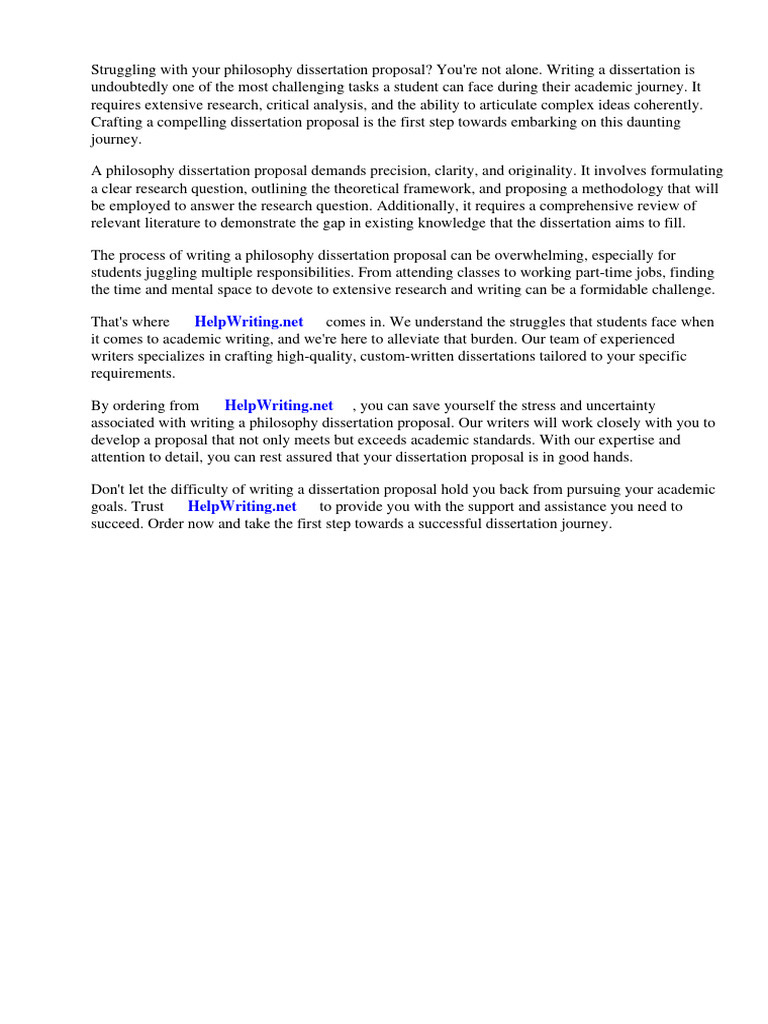 Philosophy Dissertation Proposal Guide | PDF | Thesis | Methodology