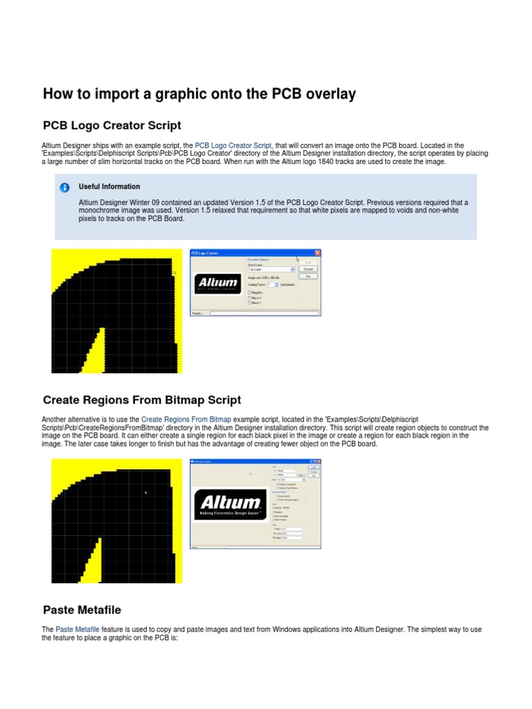 How To Import A Graphic Onto The PCB Overlay | PDF | File Format | Software
