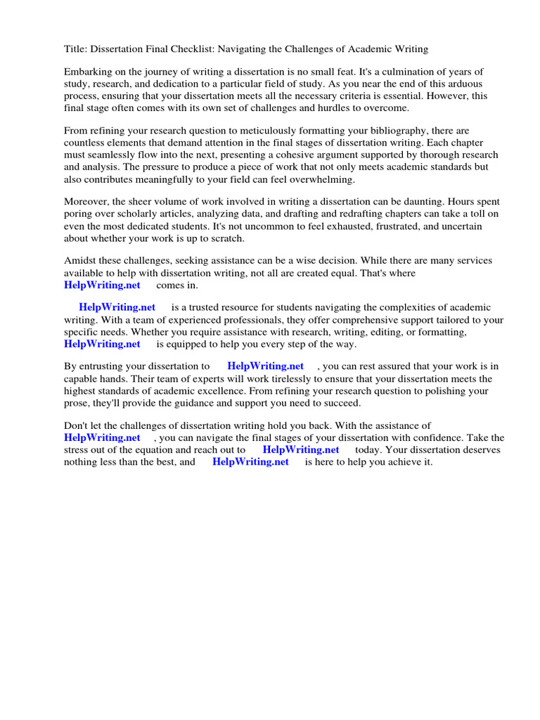 Dissertation Final Checklist | PDF | Building Information Modeling | Thesis