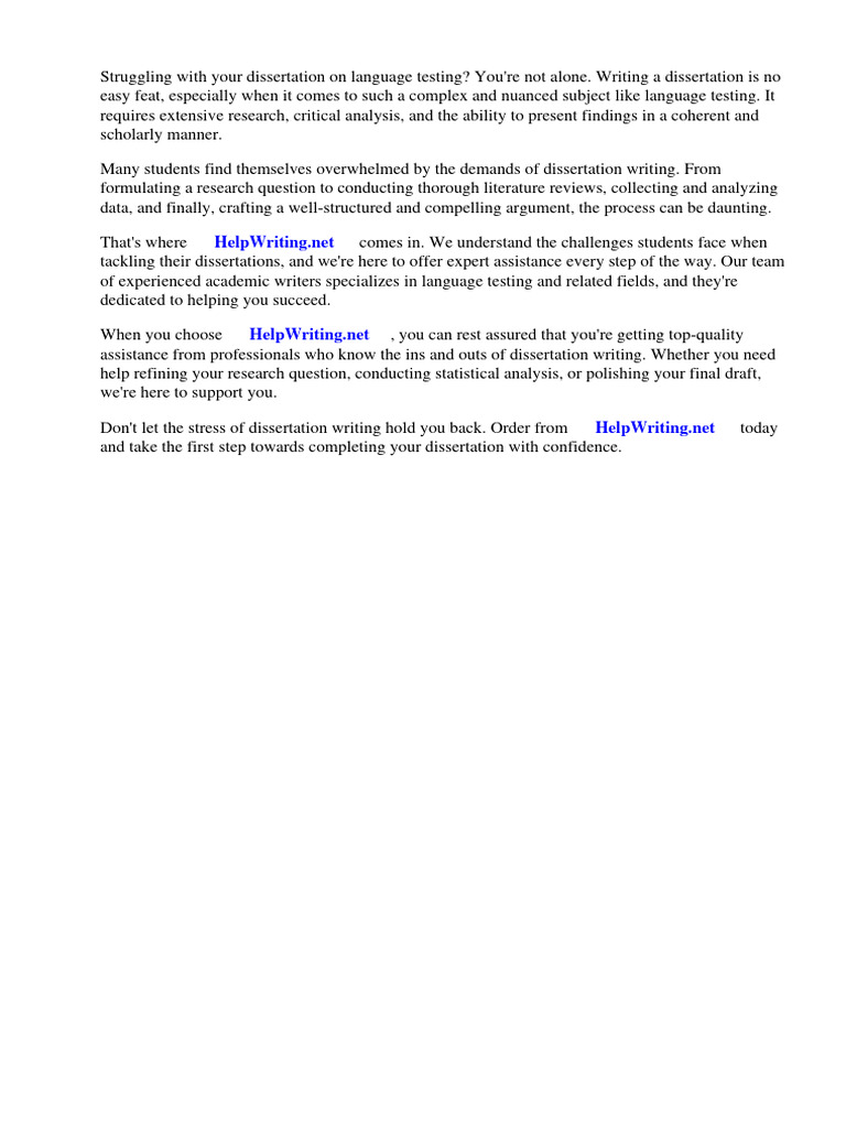 Dissertation Language Testing | PDF | English As A Second Or Foreign ...