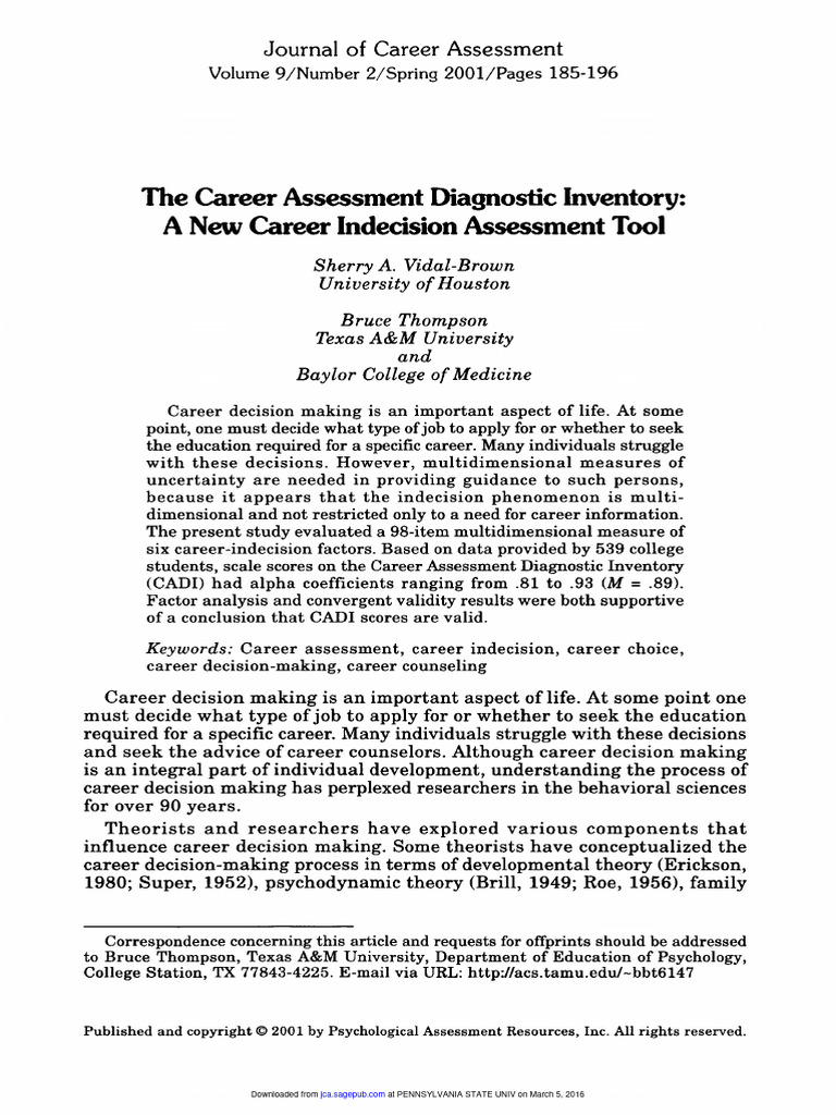 Document for career research | PDF | Decision Making | Behavioural Sciences