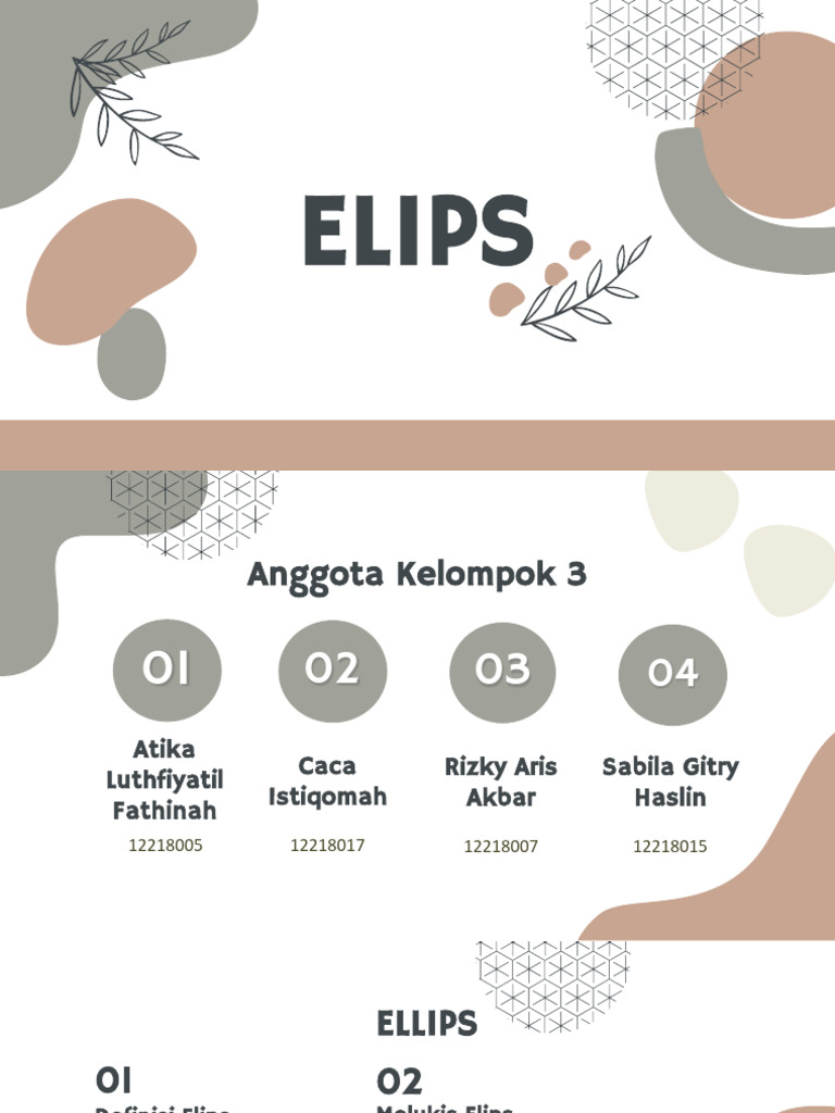 Elips PPT - Kelompok 3 Geometri Analitik | PDF