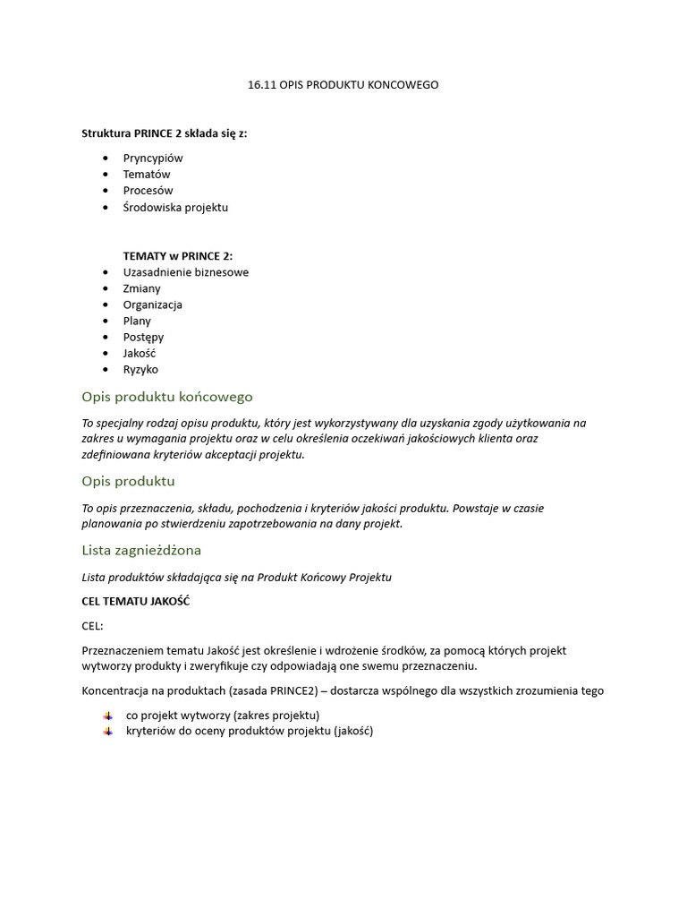 16.11 Opis Produktu Koncowego | PDF