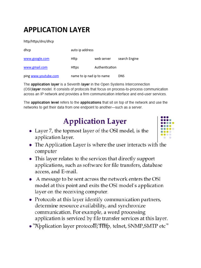 Application Layer | PDF