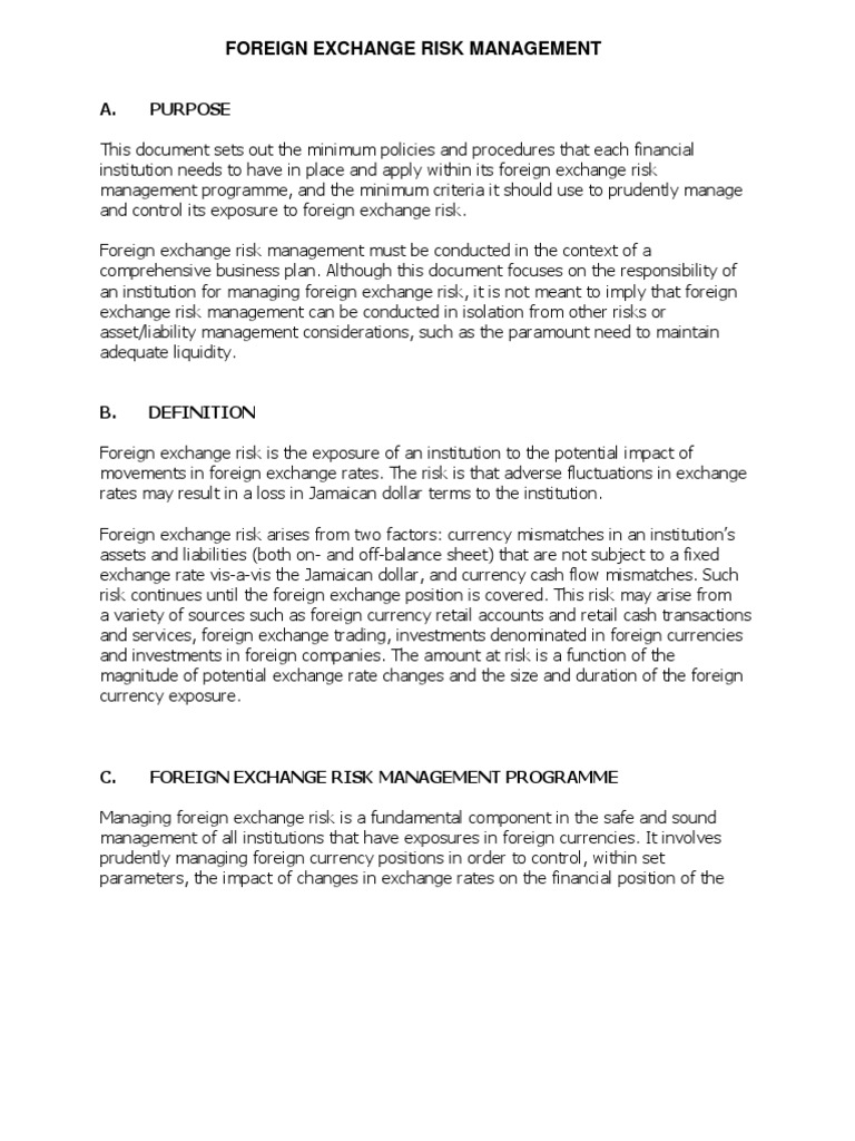Forex Risk Management Guide | PDF | Foreign Exchange Market | Risk ...