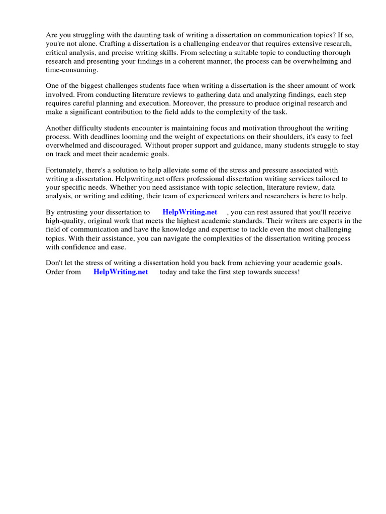 Dissertation Communication Topics | PDF | Thesis | Communication