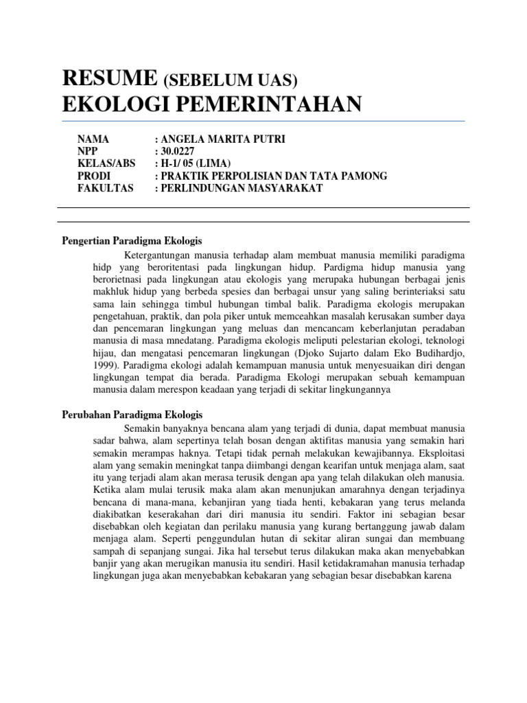 H1 - Angela Marita - 05 - Resume Ep Uas | PDF