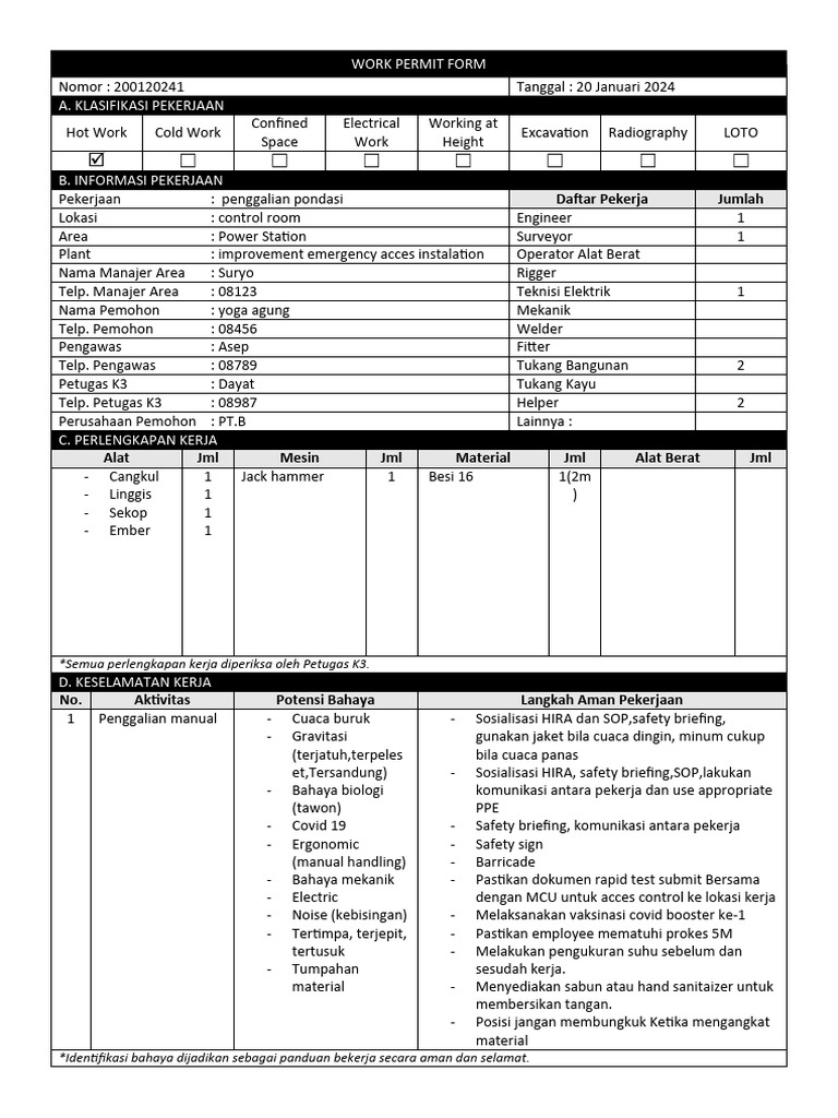 TPD 1 - Work Permit | PDF