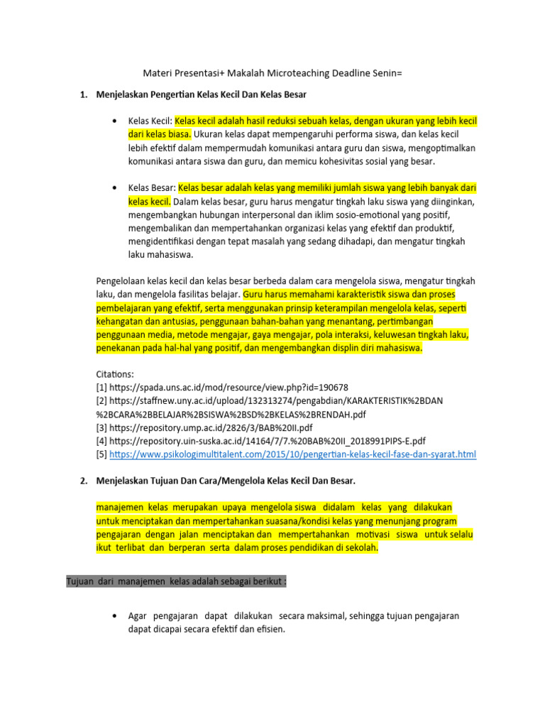 Materi Presentasi+Makalah Microteaching | PDF | Karier & Perkembangan | Pengembangan Diri