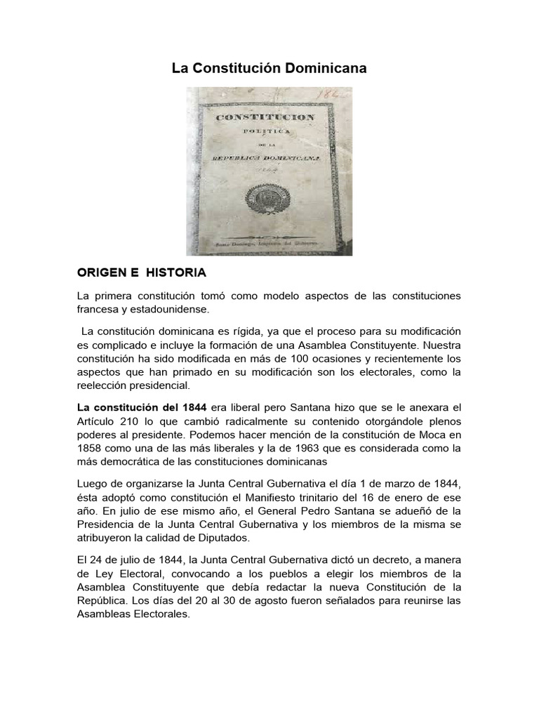 Trabajo de Sociologia - La Constitución Dominicana | PDF | Constitución | República Dominicana