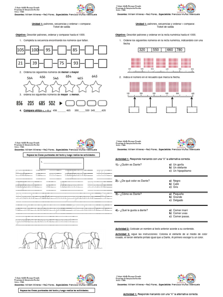 Unidad 1 3A Semana 17al 21 de Abril Lenguaje y Matematica | PDF