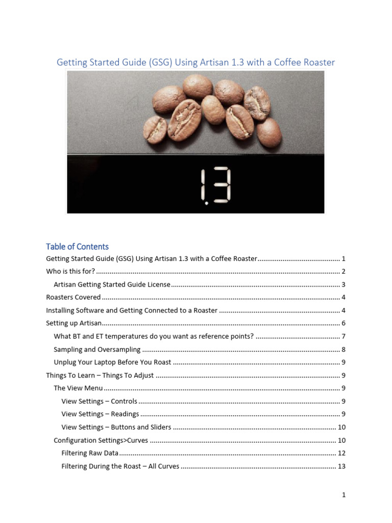 Getting Started Guide Artisan 1.3 | PDF | Receiver Operating Characteristic | Computing