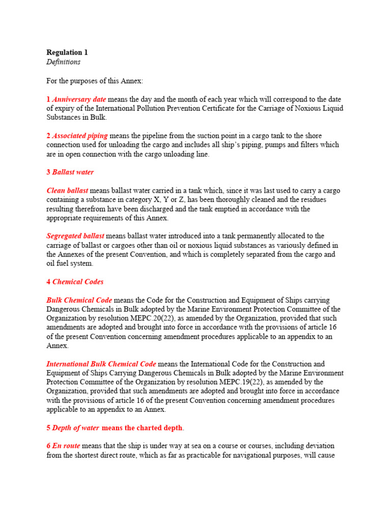 Definitions Annex II | PDF | Longitude | Viscosity