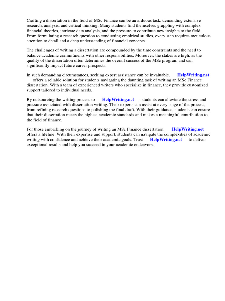 MSC Finance Dissertation Sample | PDF | Government Budget Balance ...