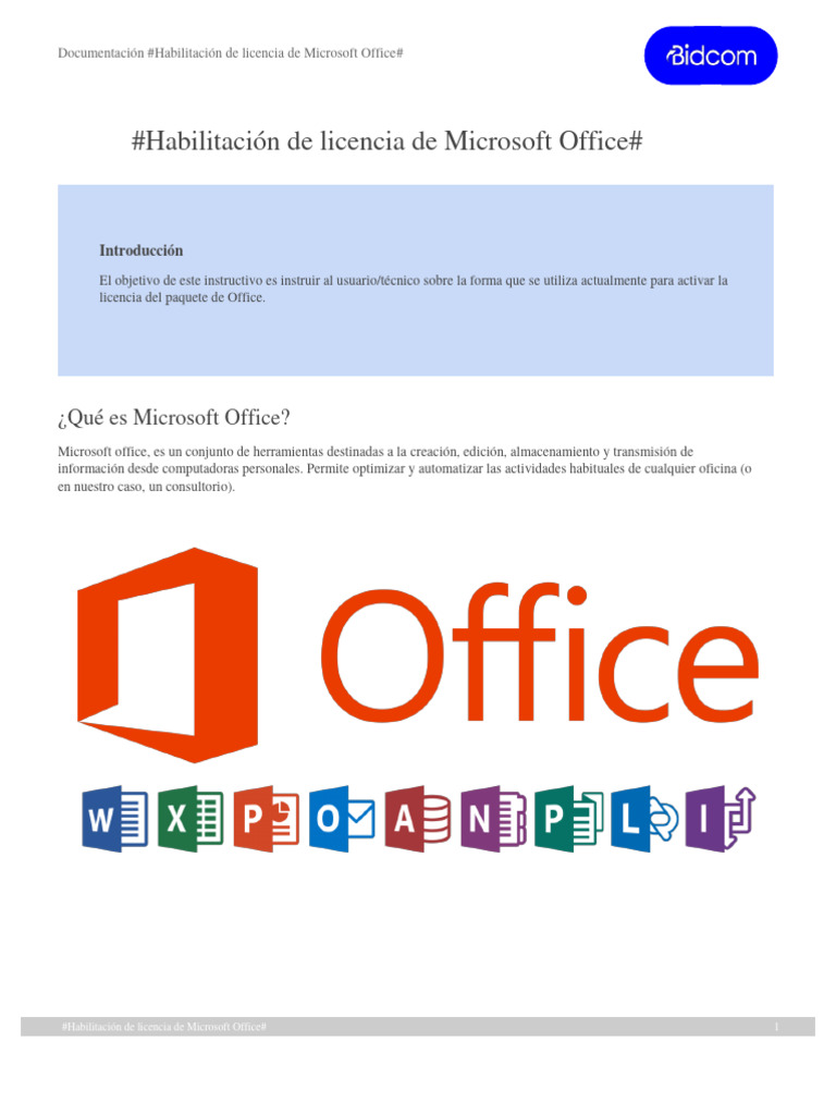 Instructivo de Activacion de Licencia de Office - 1 | PDF | Microsoft ...