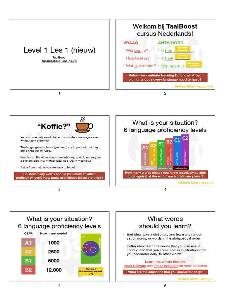 L1 Les 1 Nieuw Handout | PDF | Writing | Human Communication