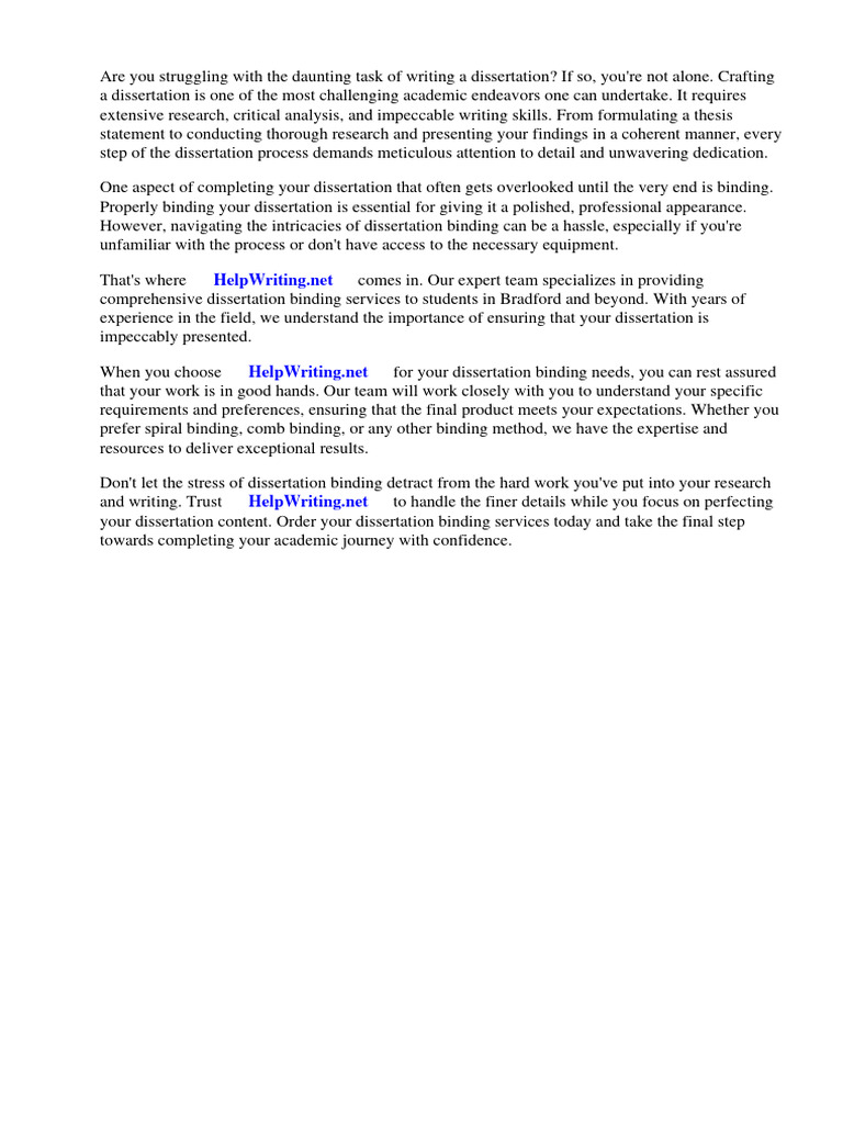 Dissertation Binding Bradford | PDF | Bookbinding | Thesis