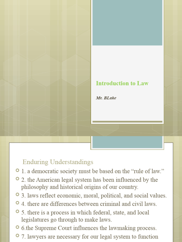 Introduction To Law - Intro Unit and Notes - Updated | PDF | Burden Of ...