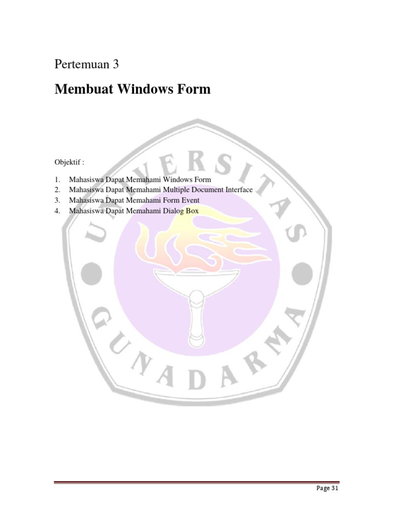 Pert 3 - Membuat Windows Form | PDF