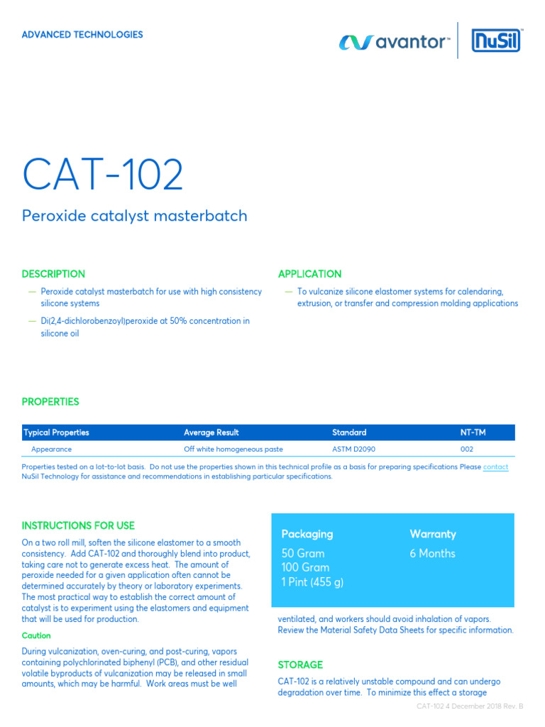Peroxide Catalyst Masterbatch: Description Application | PDF | Implied Warranty