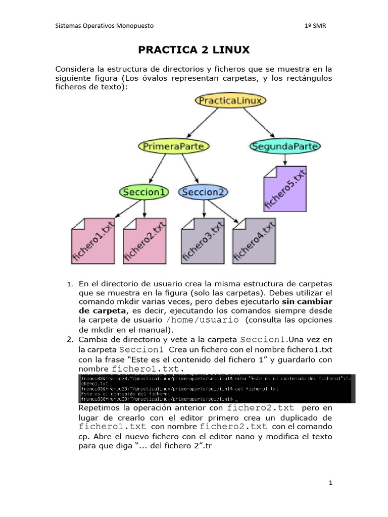 Practica 2 Linux | PDF | Archivo de computadora | Directorio (Computación)