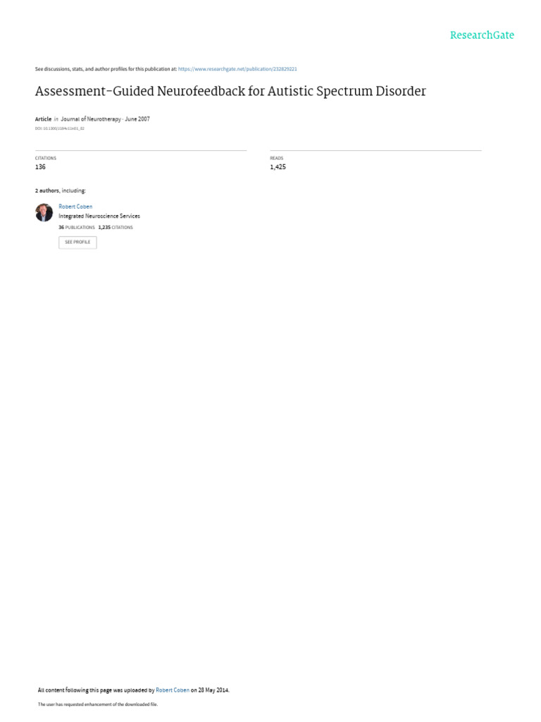 Assessment-Guided Neurofeedback For Autistic Spect | PDF | Autism ...