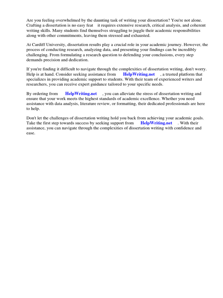 Cardiff University Dissertation Results | Download Free PDF | Brand ...