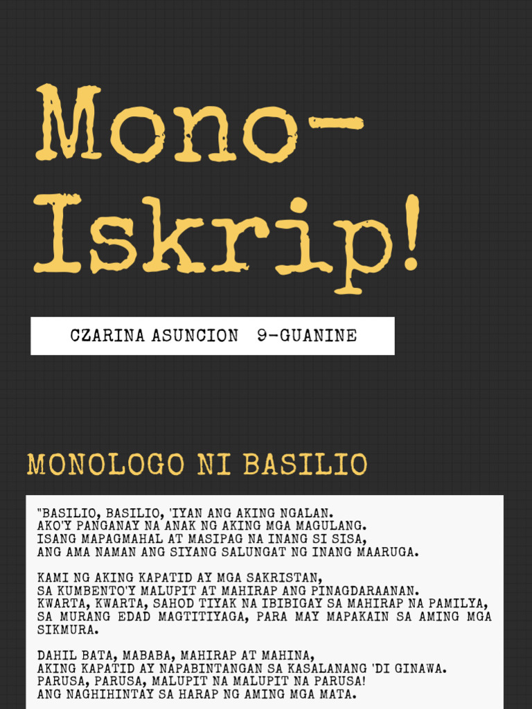 Noli Me Tangere Activity: MONO-ISKRIP | PDF