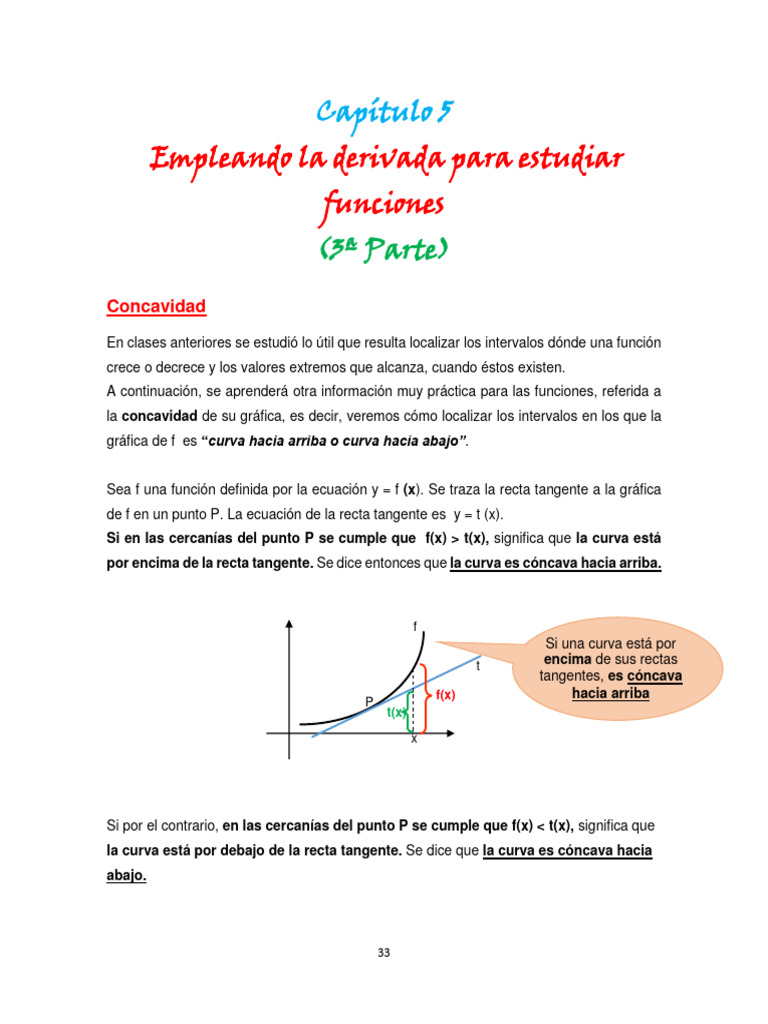 Empleando La Derivada para Estudiar Funciones (Teoría 3°clase) | PDF | Curva | Derivado