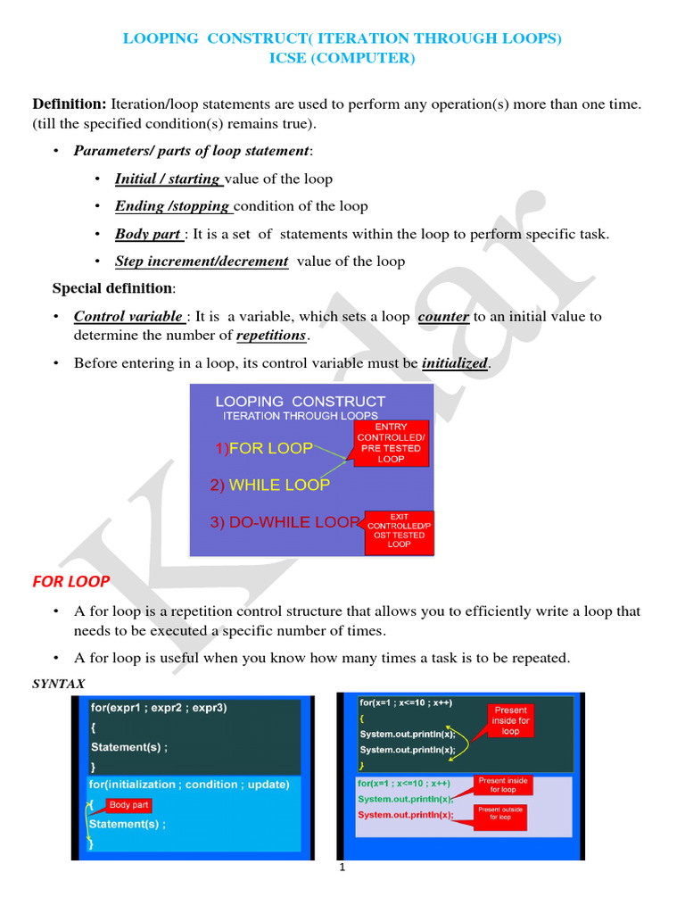 Looping Constructclass-X2020 | PDF | Control Flow | Applied Mathematics