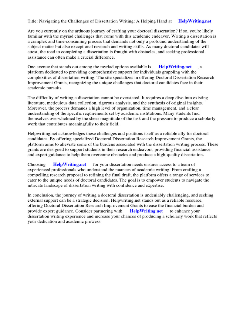 Doctoral Dissertation Research Improvement Grants | PDF | Thesis | Science