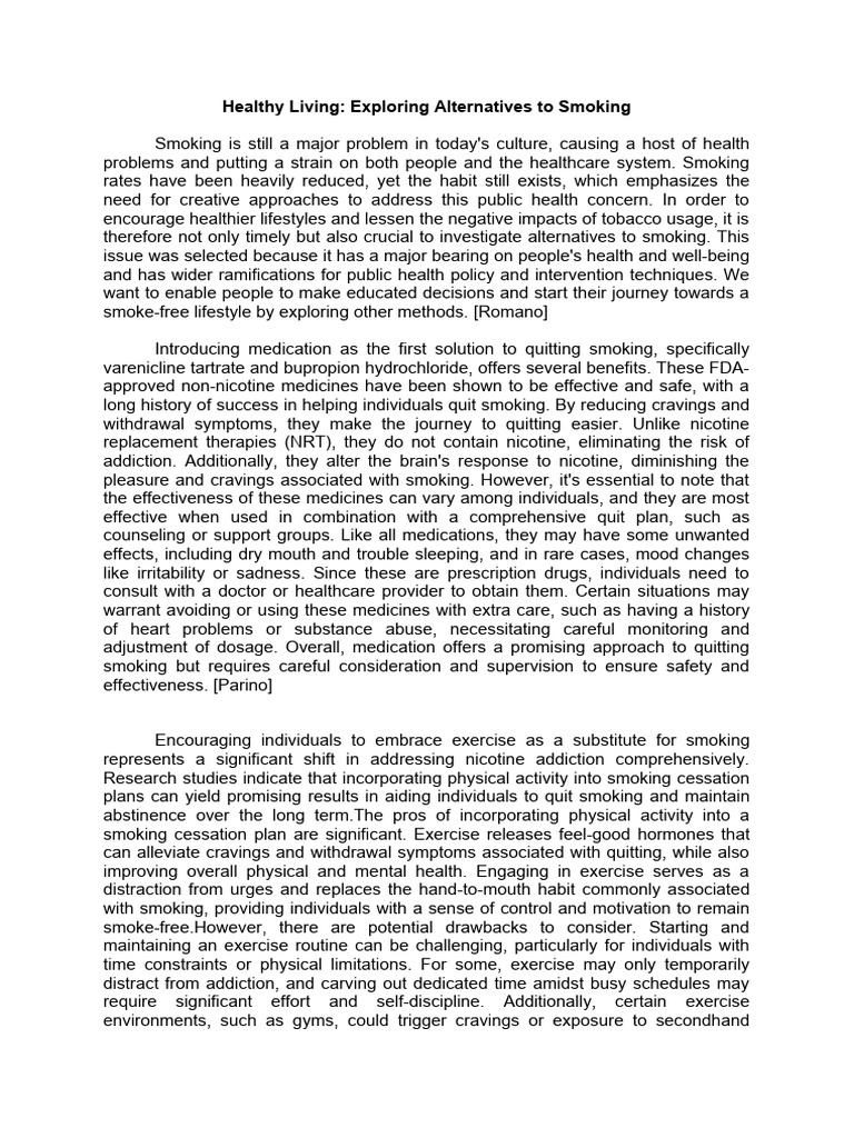 Healthy Living | PDF | Smoking Cessation | Smoking