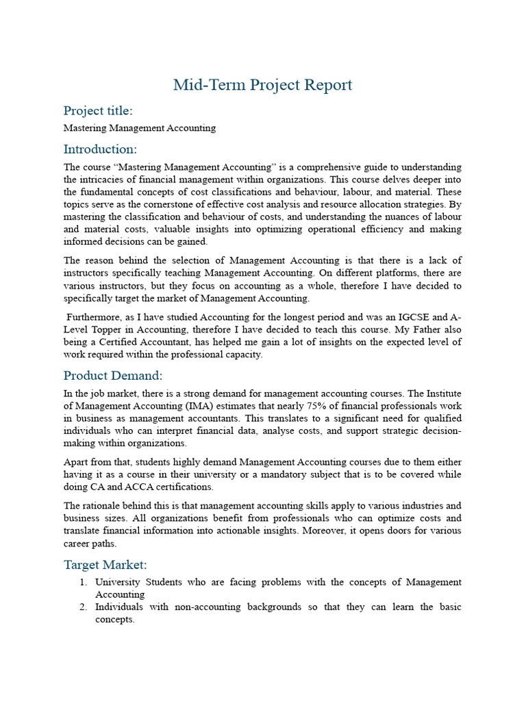 Mid Term Project Report | PDF | Management Accounting | Inventory