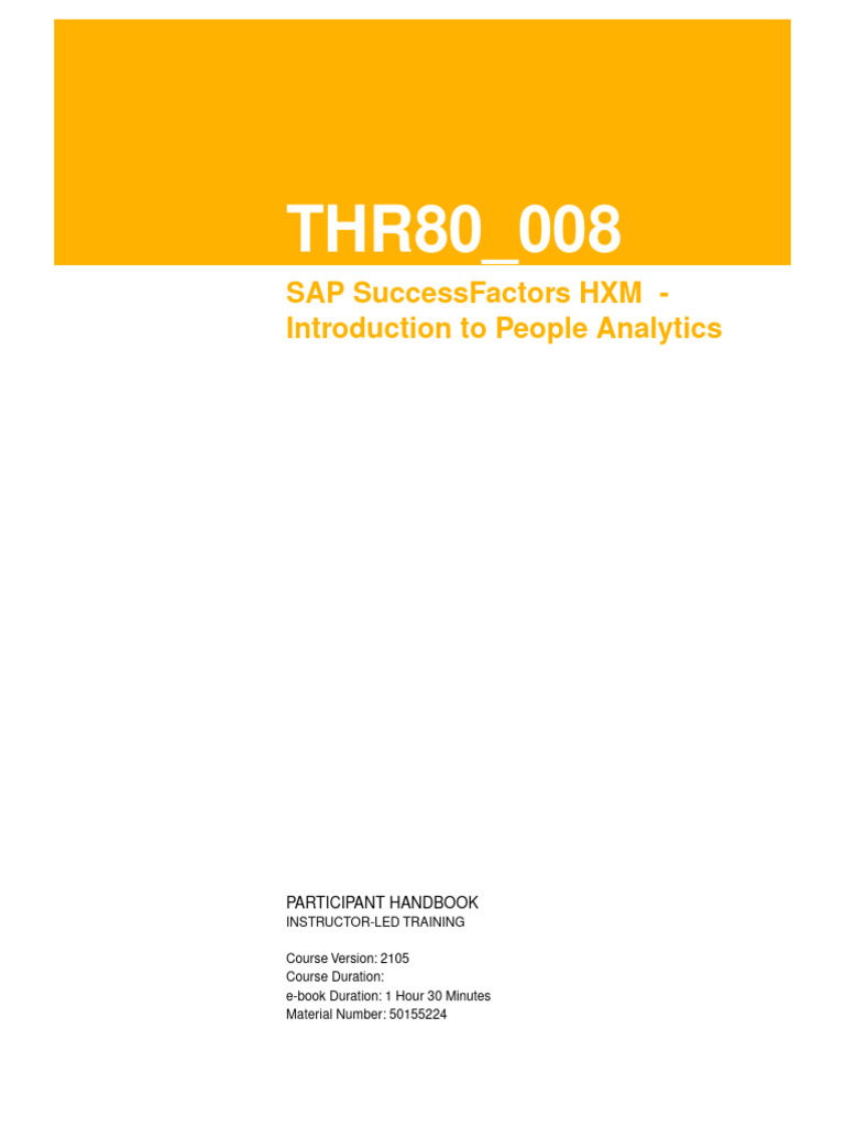 Unit 8 SAP SuccessFactors HXM - Introduction To People Analytics | PDF ...