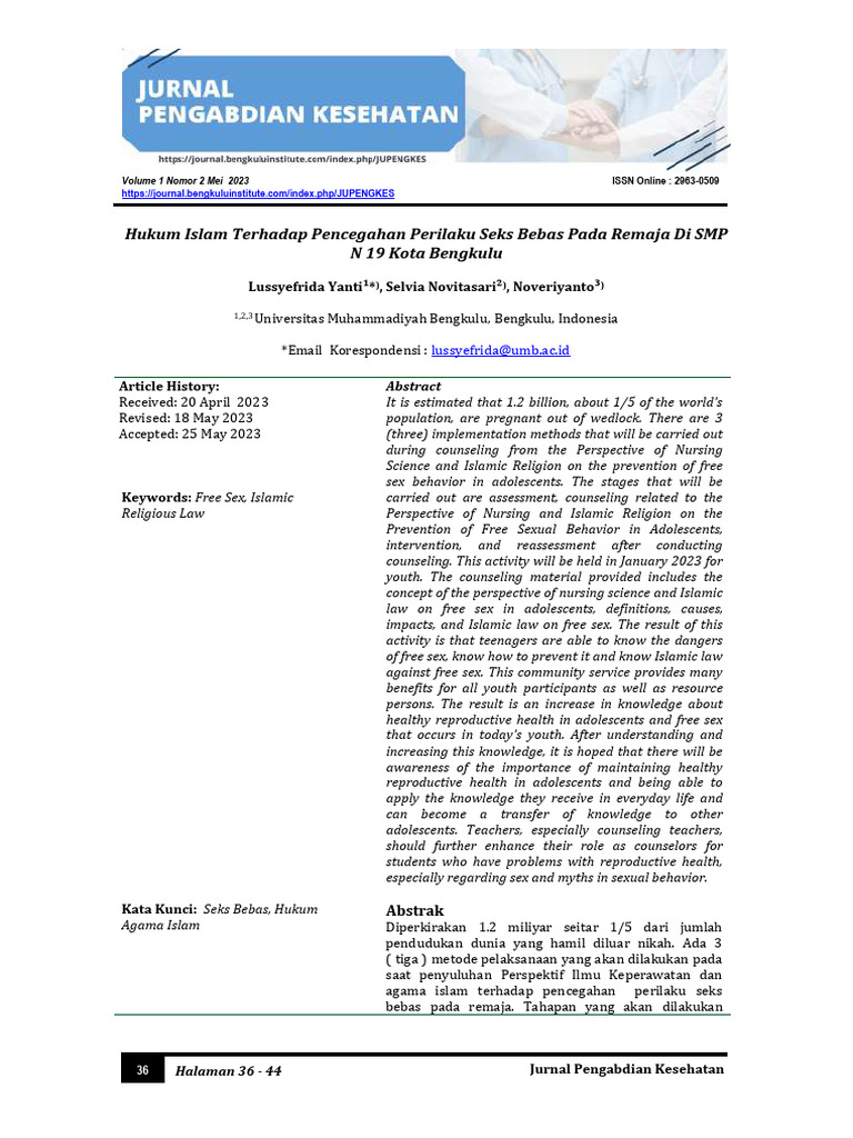 Hukum Islam dan Pencegahan Seks Bebas Remaja | PDF | Adolescence | Behavioural Sciences