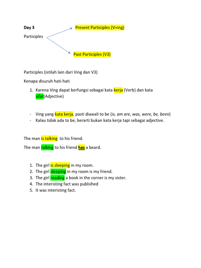 Understanding Participles: Types & Uses | PDF | Language Arts & Discipline