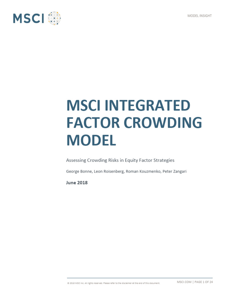 Model Insight MSCI Integrated Factor Crowding Model | Download Free PDF | Volatility (Finance ...