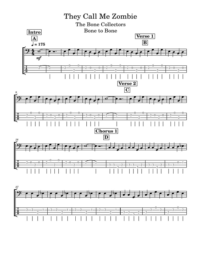 They Call Me Zombie Bass | PDF | Songs | Musical Forms
