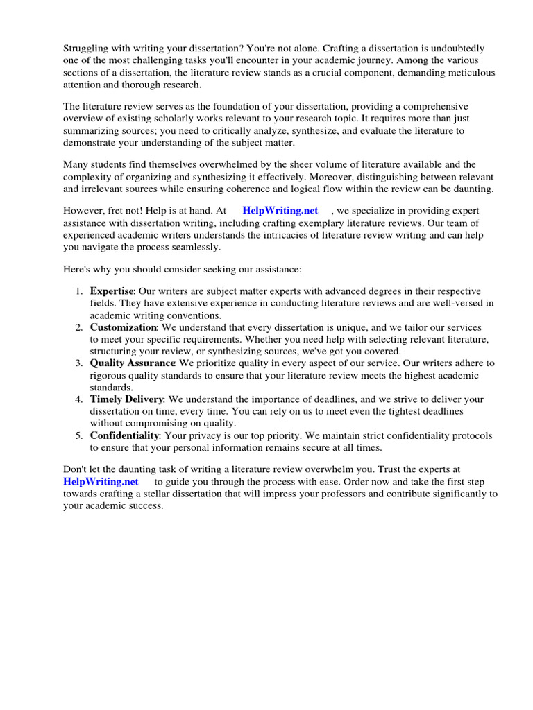 How to Write Literature Review in Dissertation Example | PDF | Thesis ...