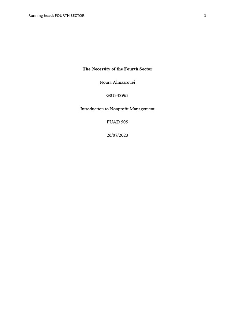 The Necessity of The Fourth Sector (Edited) | PDF | Nonprofit ...