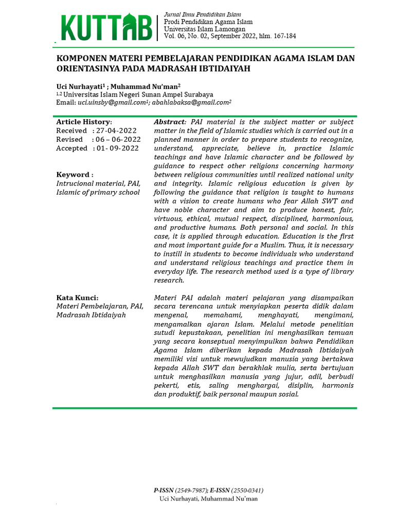 Materi Pembelajaran Pai | PDF | Abrahamic Religions | Semitic Words And Phrases