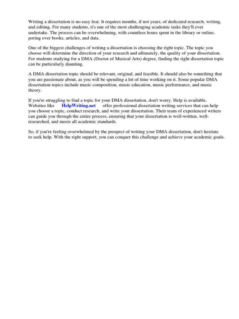 Dma Dissertation Topics | Download Free PDF | Thesis | Master Of ...