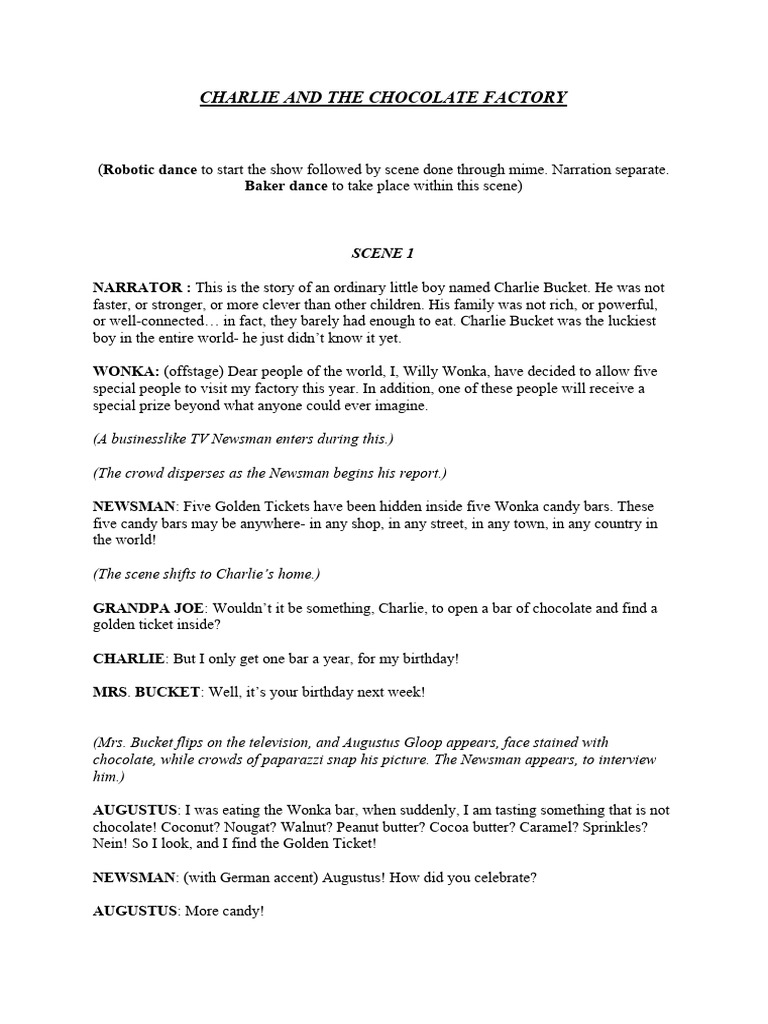 Charlie and The Chocolate Factory | PDF