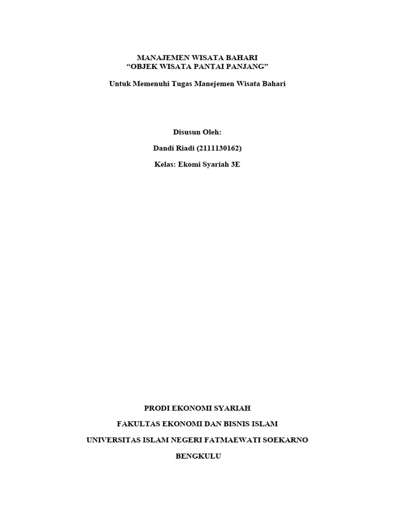 MANAJEMEN WISATA BAHARI Dandi Riadi | PDF