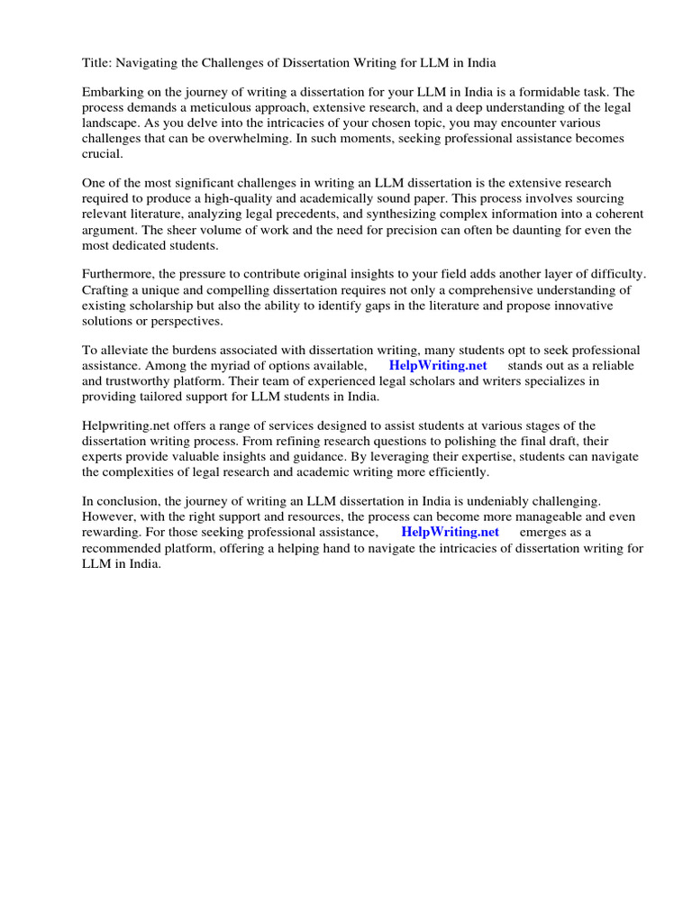 Dissertation Topics For LLM in India | PDF | European Union | Thesis