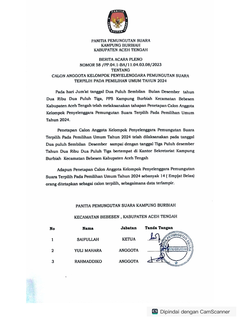 BA Kelulusan Kpps Kampung Burbiah | PDF