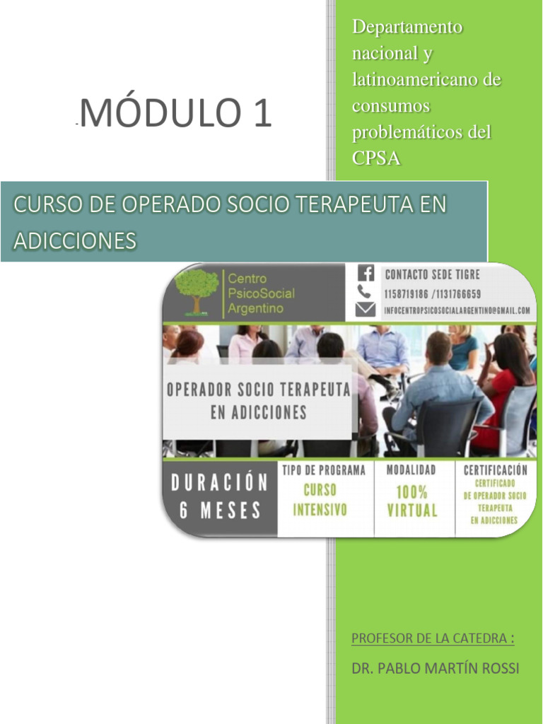 1.módulo 1 | PDF | La dependencia de sustancias | Cocaína
